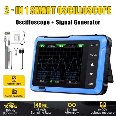 2-in-1 FNIRSI DSO510 48MS/s 10MHz Handheld Digital Oscilloscope Signal ...