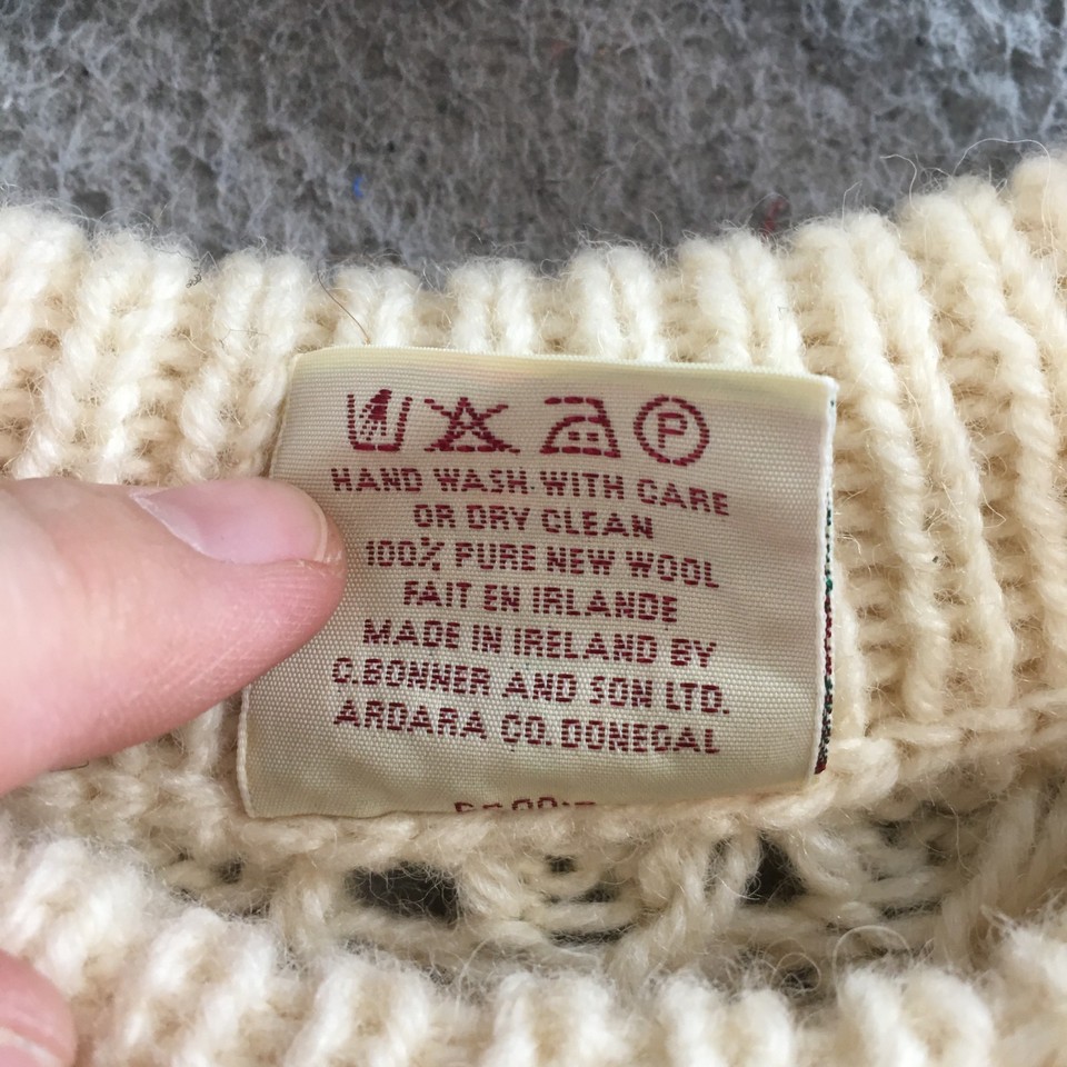 Bonner Ireland Sweater Womens Ivory Cable Knit Crewneck Wool Handmade ...