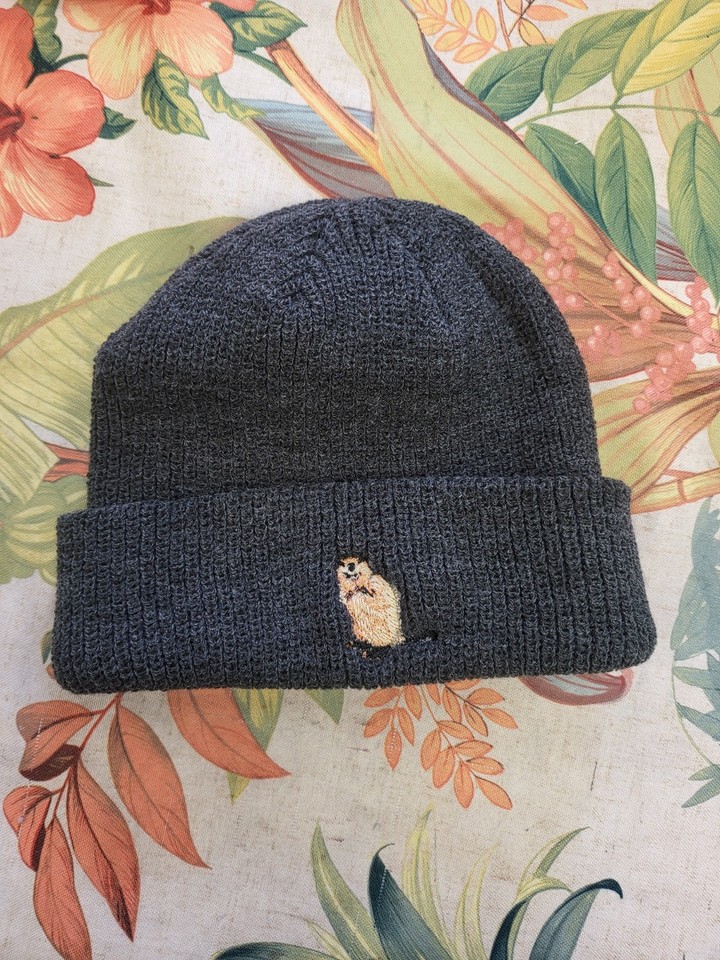 Wildlife Beaver embroidered docker beanie hat, camping docker beanie ...