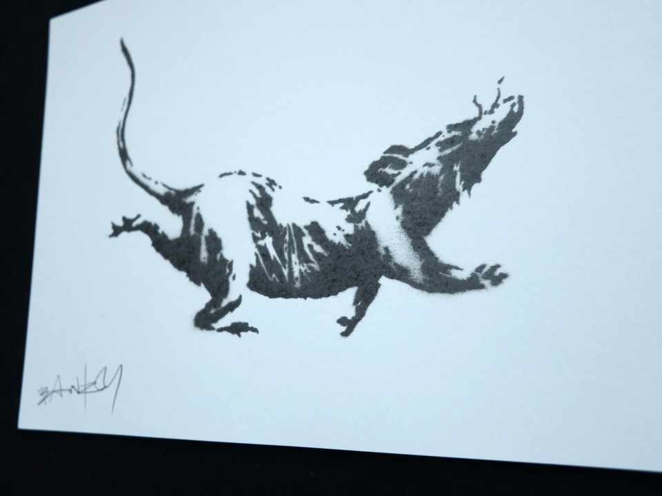 Graffiti, Street Art, Stencil, original spray, artwork, signed, BANKSY ...