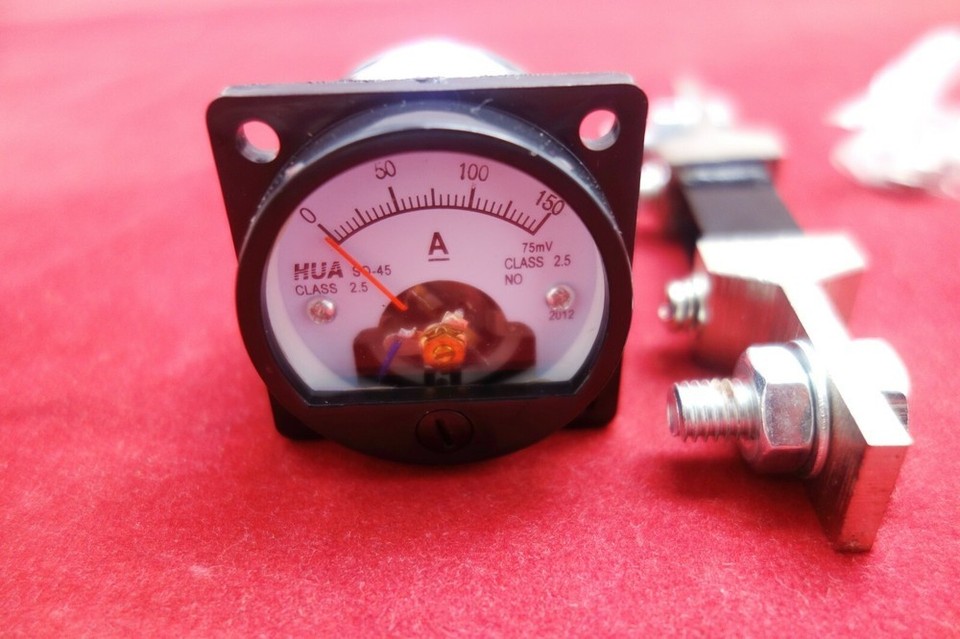 1PC Current Meter SO45 Cutout 45mm with Shunt DC 0-150A Analog Ammeter ...