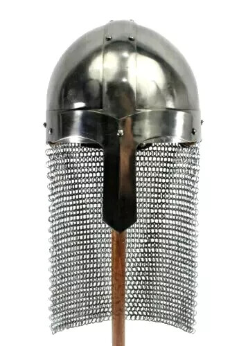 Medieval Crusader Helmet with Chainmail Aventail - Authentic Replica ...