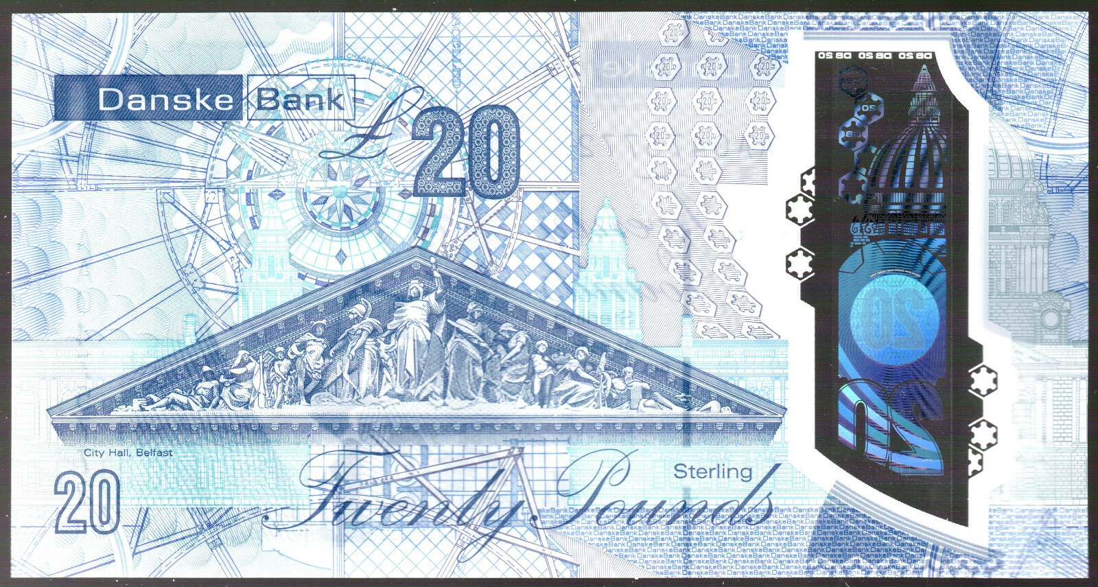 2019 (northern) DANSKE bank ltd Belfast £20 banknote N Ireland Polymer ...