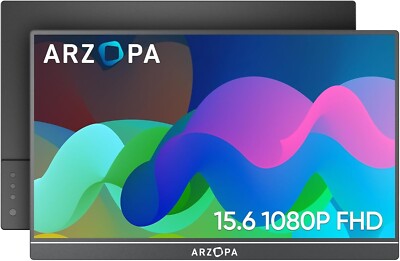 ARZOPA Portable Monitor 15.6'' FHD 1080P Portable Laptop Extended ...