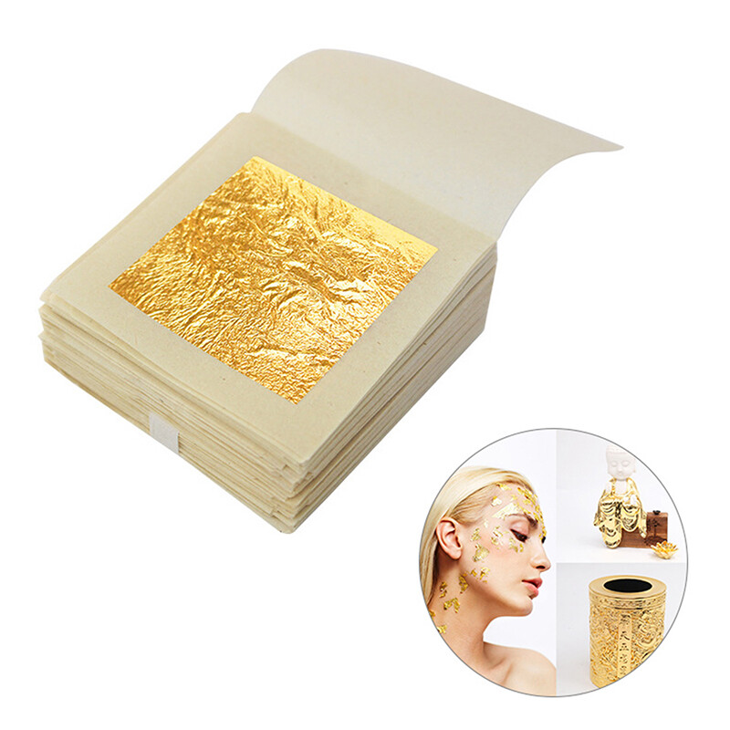 10Pcs 24K Gold Foil Edible Gold Leaf Sheets For DIY Cake Decoration ...