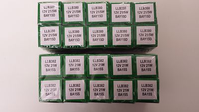Genuine Lucas 10 X LLB380 21/5w 10 X LLB382 21w 12v Bulbs 20 in Total ...