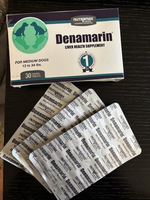 DENAMARIN TABLETS LIVER SUPPLEMENT MEDIUM-DOGS BRAND NEW 30 SEALED TABS ...