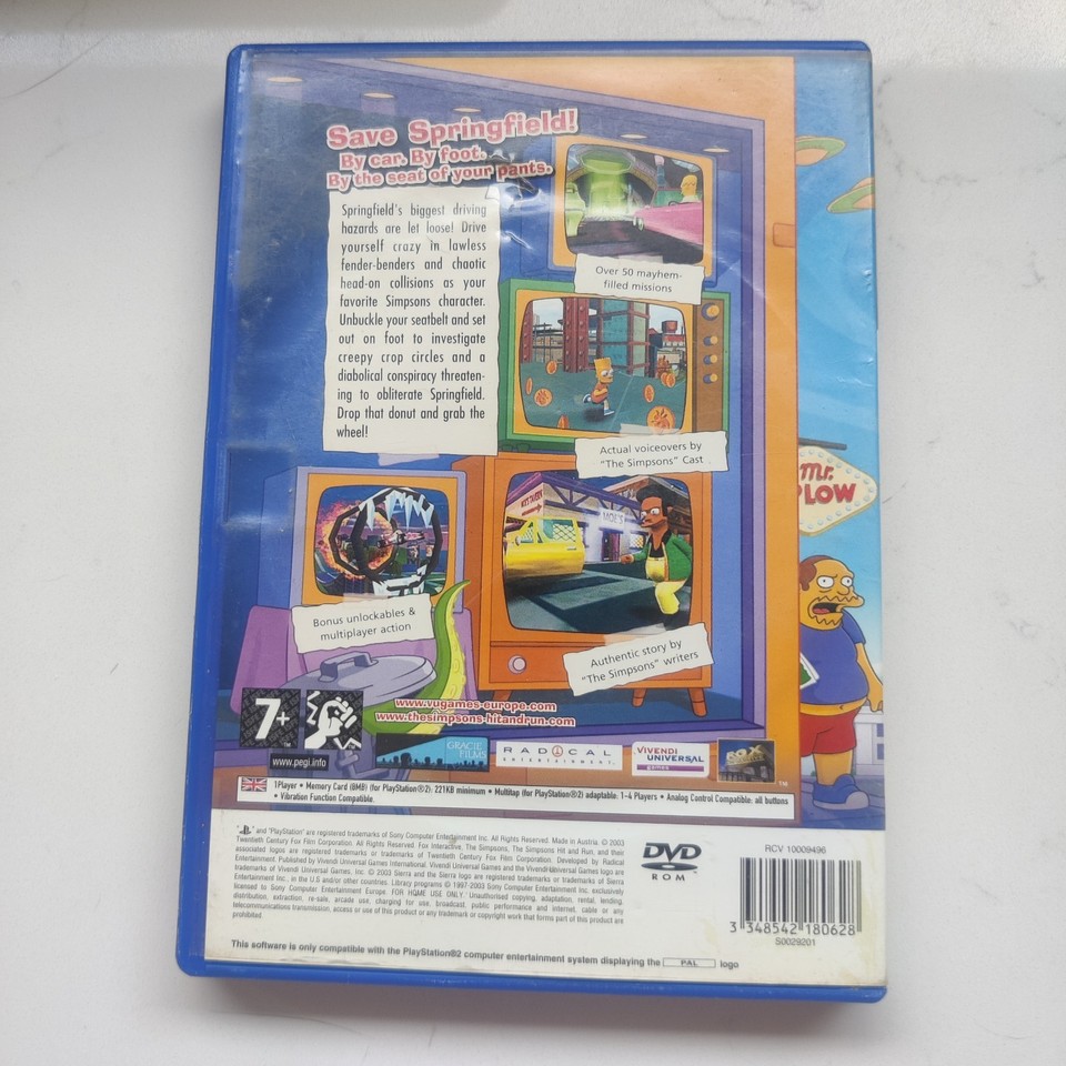 The Simpsons Hit & Run PS2 Sony PlayStation 2 Game Complete With Manual ...