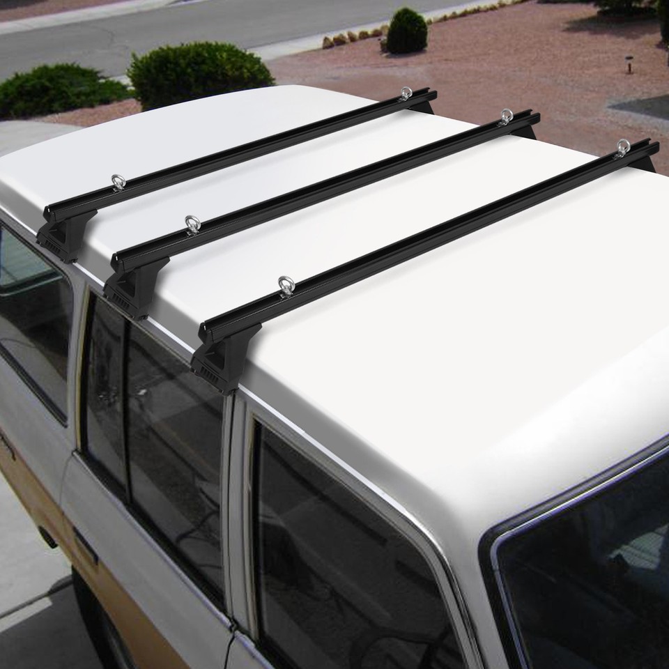[3Pcs] 58" Universal Aluminum Top Roof Rack Rail Cross Bar Cargo ...