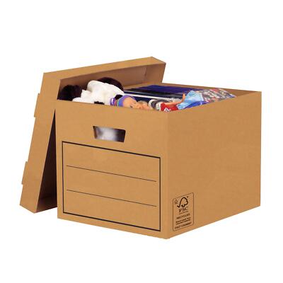 10 Archive Storage Boxes with Lids Archive Boxes with Handles Brown ...