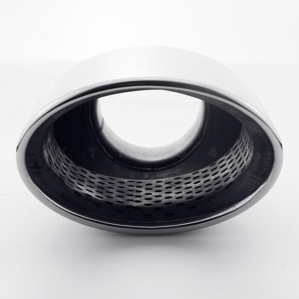 2.25" In 7" Long Resonated Slant Oval Out Polished Stainless Steel ...