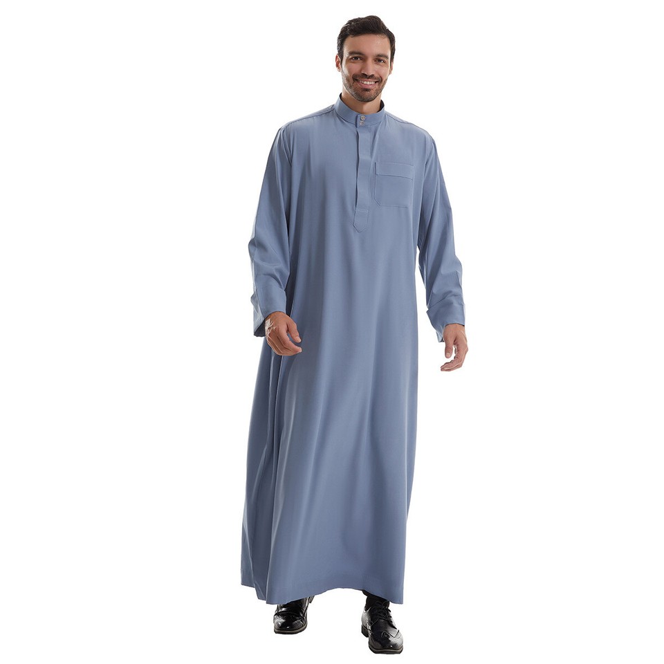 Men Muslim Modest Dishdasha Kaftan Robe Thobe Jubba Thoub Abaya Saudi ...
