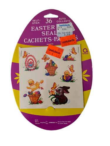 Vintage Easter Bunny Chicks Butterflies Seals Stickers Amscan Hong Kong ...