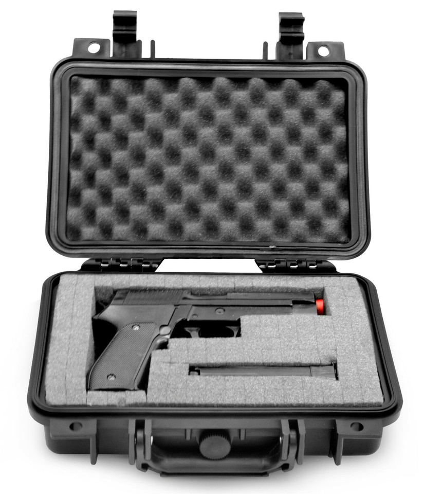 CASEMATIX Waterproof 9mm Pistol Case Fits Handgun Clip, Gun Case With ...