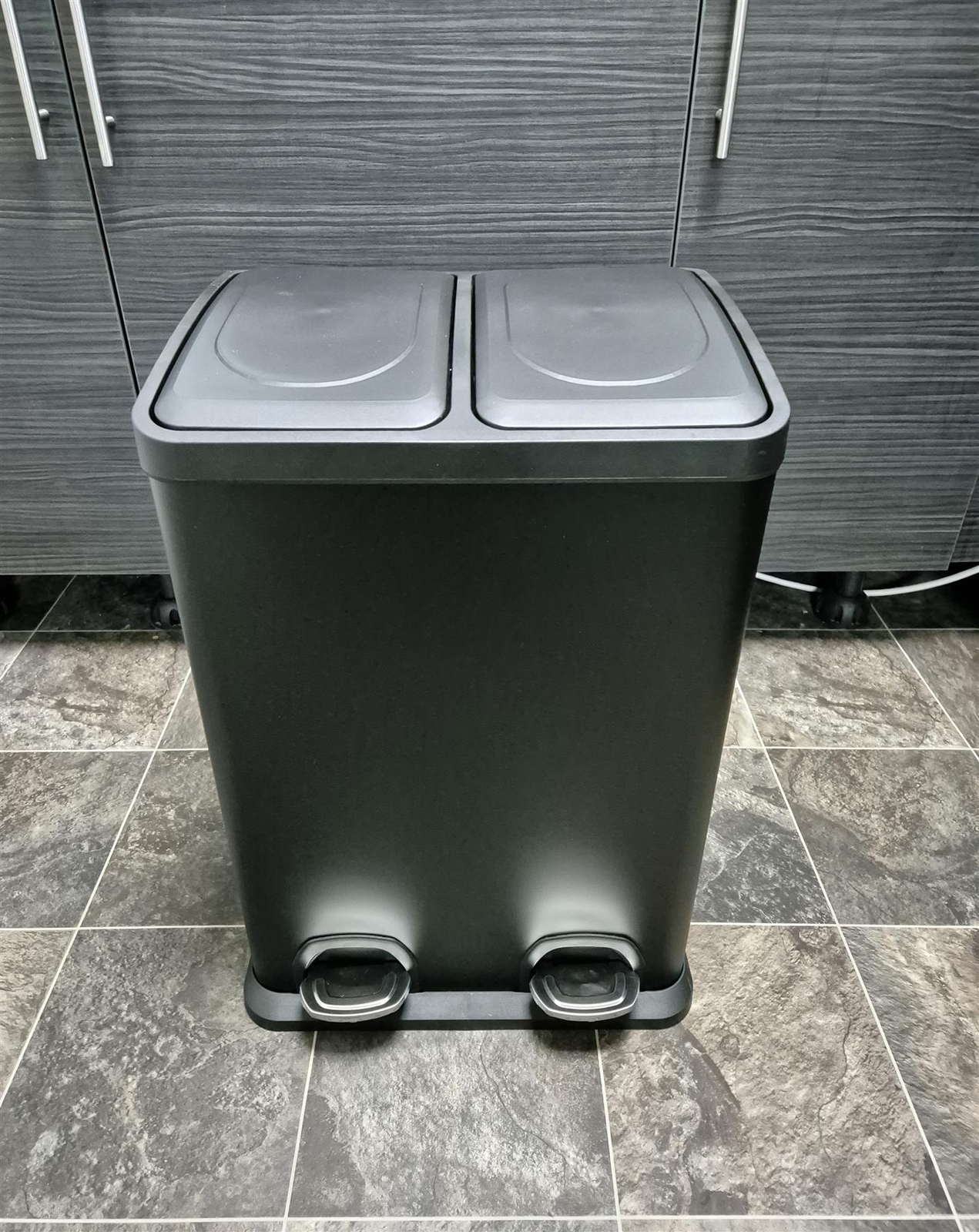 Dihl 40 Litre Dual Recycle Pedal Bin 2x 20L Removable Buckets Easy ...