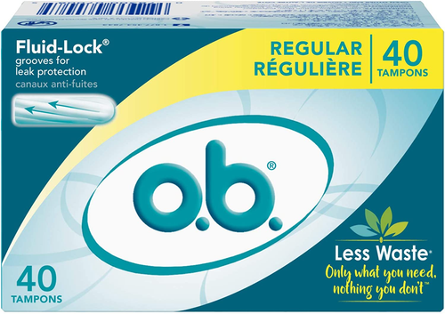 3 Boxes O.b. OB Tampons 40 Each 120 Total Regular No Applicator Fluid ...