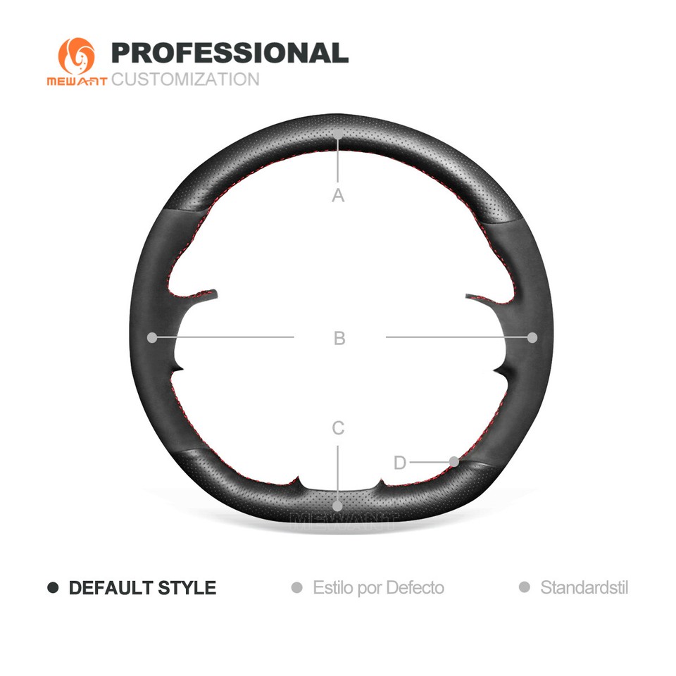 Leather Suede Car Steering Wheel Cover for Volkswagen VW Golf GTI 7 ...