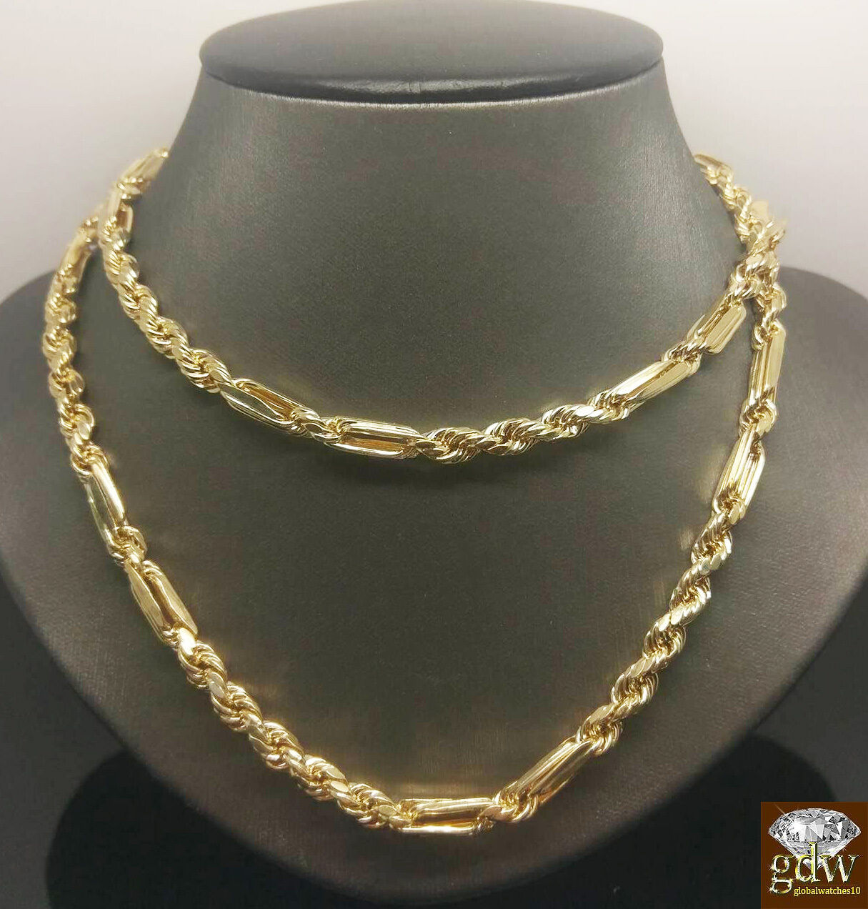 10k Gold Milano Rope chain 6mm 20 Inch Yellow Gold Necklace Free ...