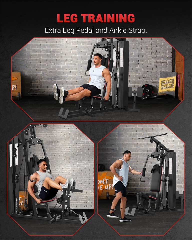 Home Gym Machine Full Body Workout Machine W/150LBS Weight Stack ...