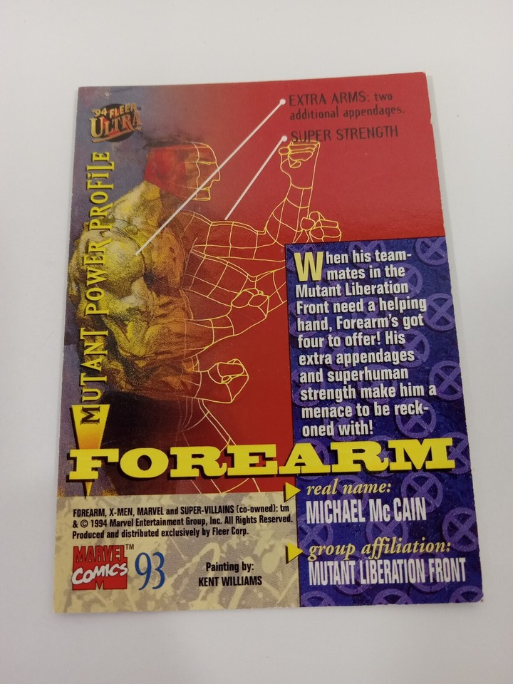 1994 Fleer Ultra X-Men Marvel Comics #93 Forearm Super Villains | eBay