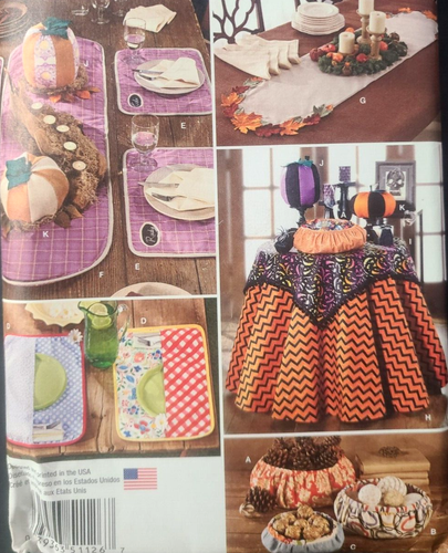 UC Simplicity 1126 Sew Pattern Fabric Bowl Halloween Pumpkin Autumn ...