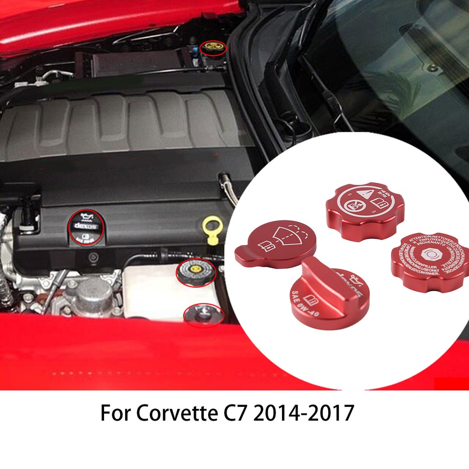 Aluminum Engine Bay Oil Cap Radiator water tank Cap Trim For Corvette ...