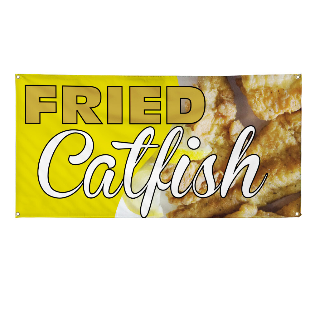 Vinyl Banner Multiple Sizes Fried Catfish Outdoor Advertising Printing ...