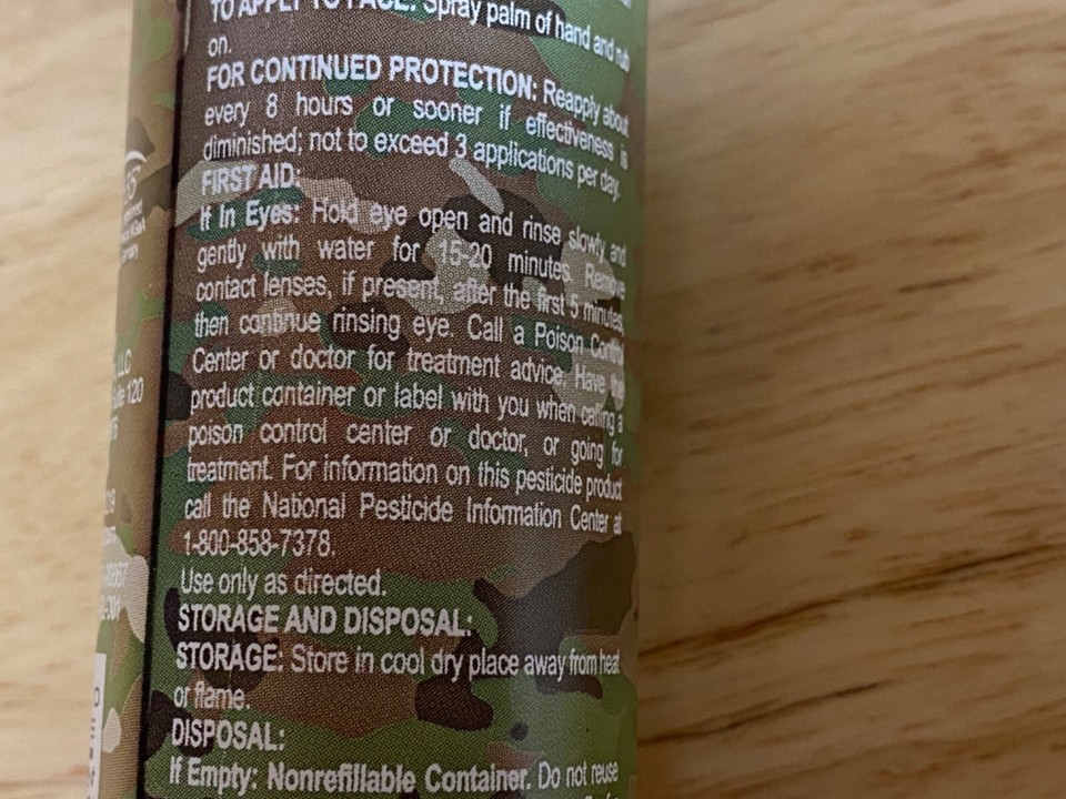 MILITARY BULLSEYE BUG INSECT MOSQUITO SPRAY REPELLENT PROTECTION DEET ...