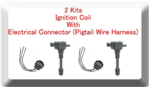 2 Kits Ignition Coil With Pigtail Connector Fits: Nissan Altima Sentra ...