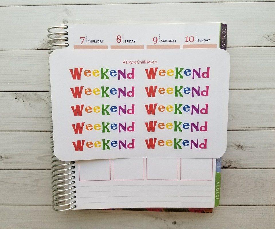 10 Weekend Planner Stickers- Perfect For Any Planner- Erin Condren ...