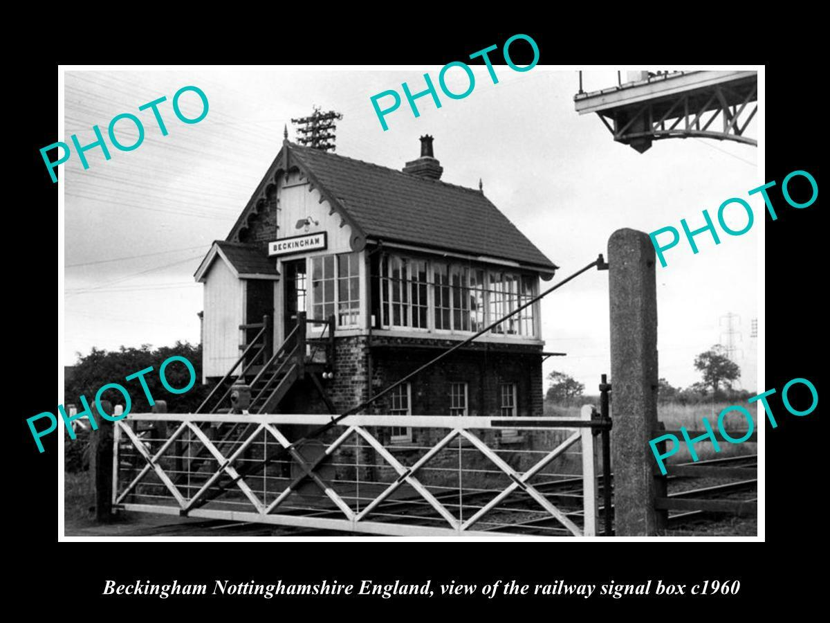 OLD POSTCARD SIZE PHOTO BECKINGHAM ENGLAND THE RAILROAD SIGNAL BOX ...