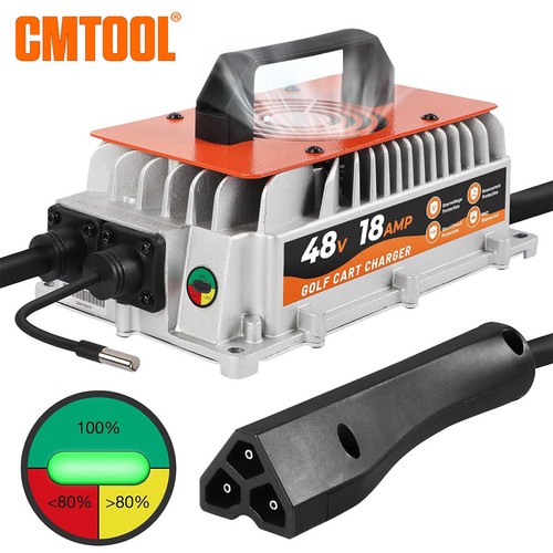 48V 18A Golf Carts Battery Charger 3-Pin Triangular Plug Fit for EZGO ...