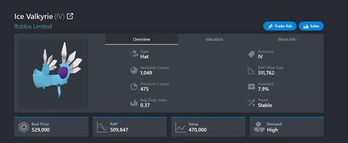 (FAST DELIVERY) Roblox Limited Ice Valkyrie (IV) | eBay