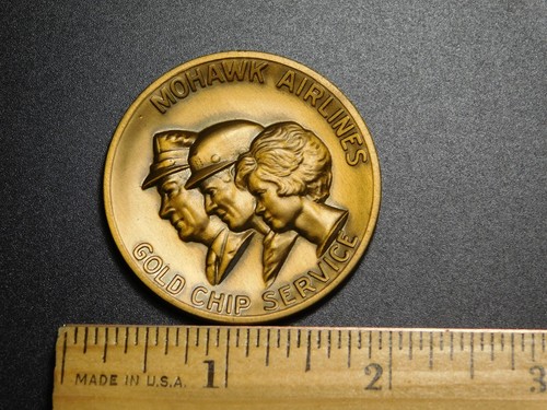 VINTAGE MEDAL TOKEN MOHAWK AIRLINES GOLD CHIP SERVICE | eBay