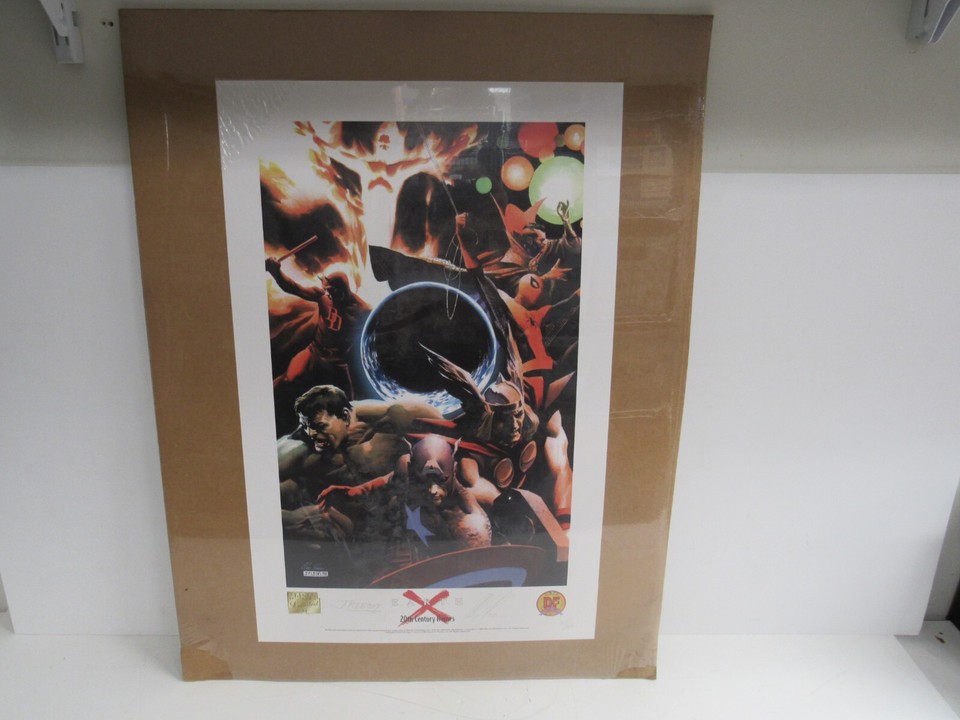 EARTH X 20th Century Heroes Lithograph Print Signed Alex Ross JP Leon ...