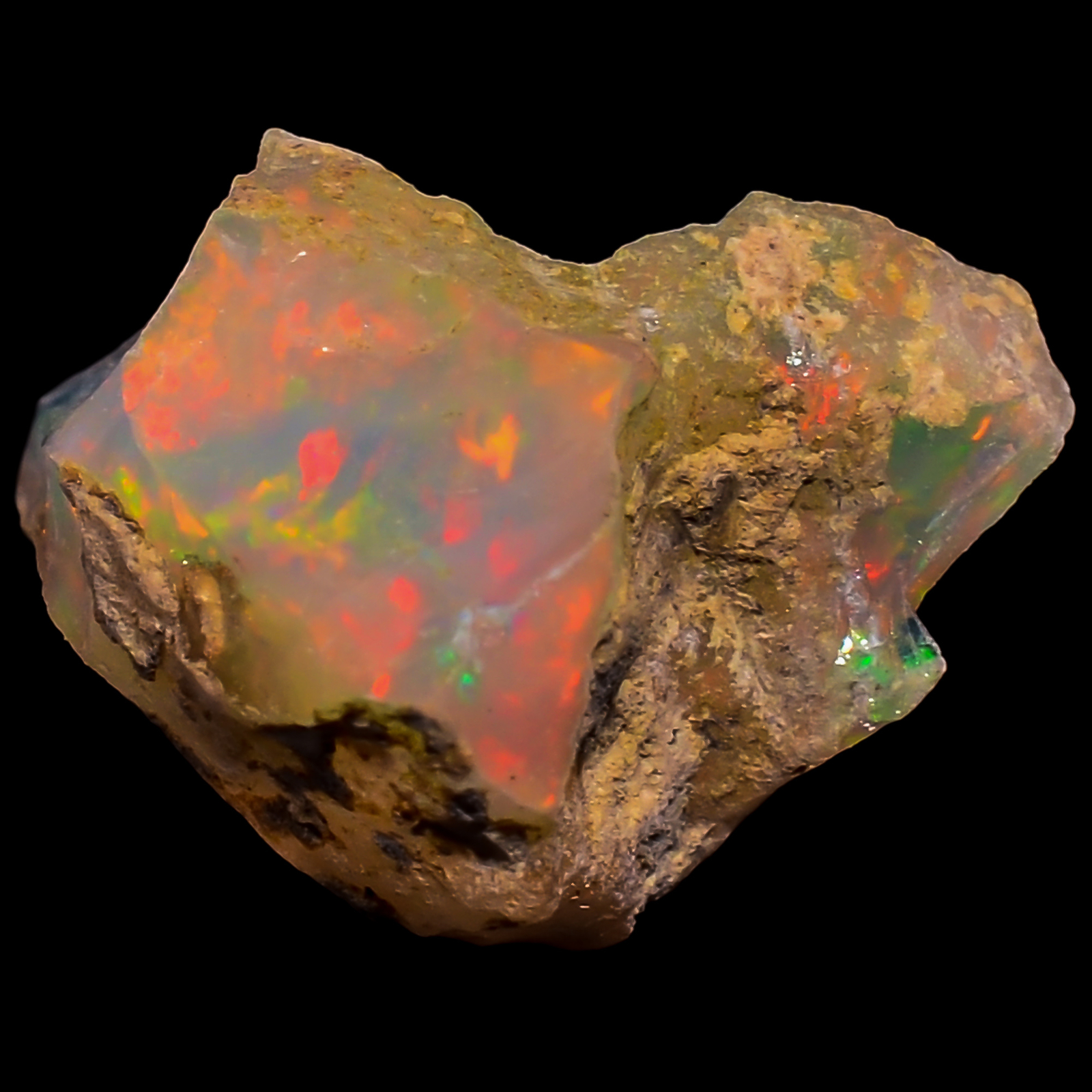 100% Natural Welo Fire Ethiopian Opal Rough Gemstone 6.5 Ct. 14X12X9 mm ...