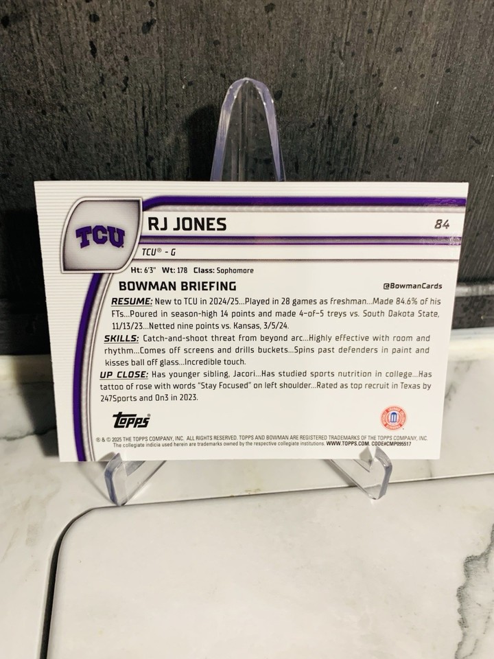 Rj Jones Black Wave Bowman Chrome U 2025 Tcu | eBay