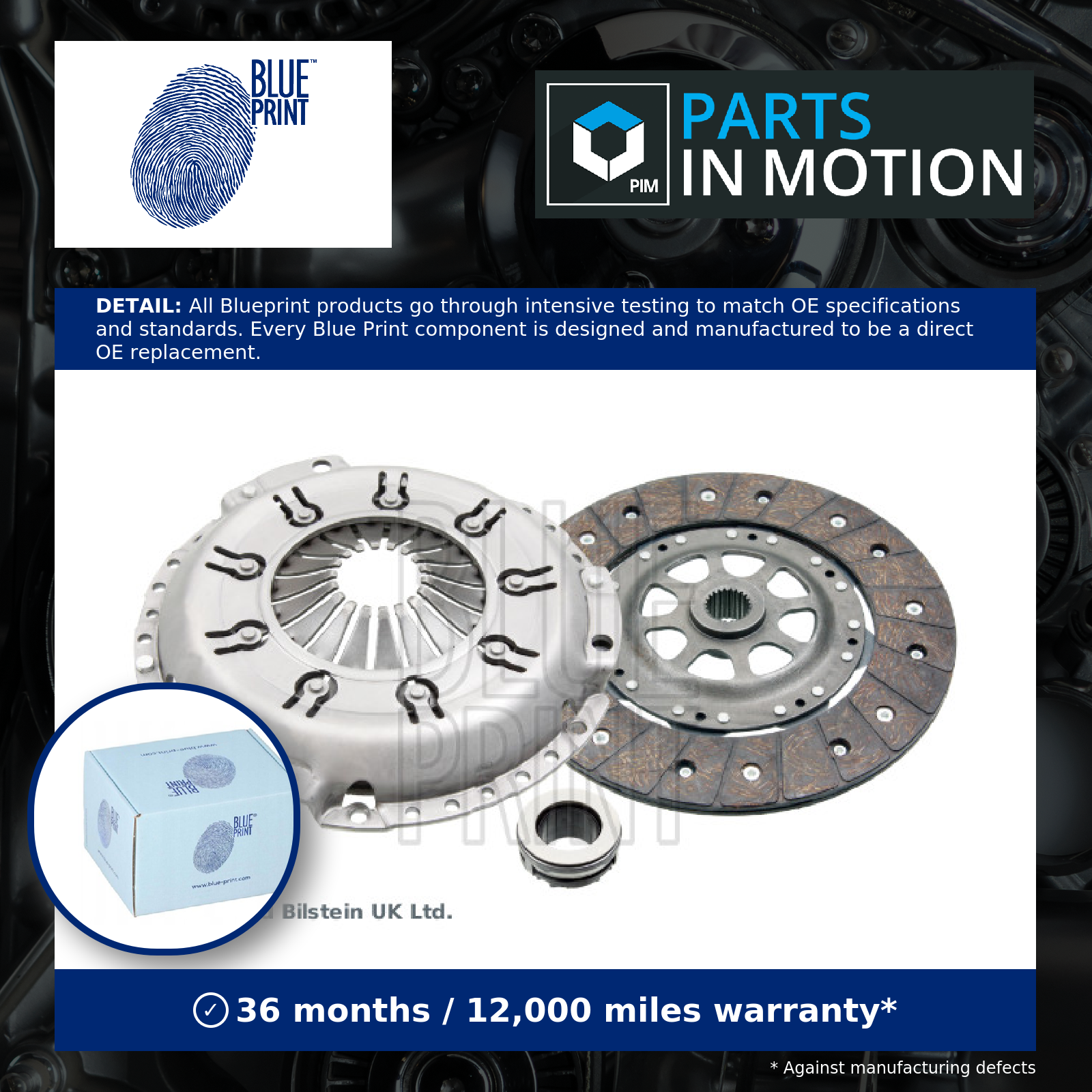 BLUE PRINT ADBP300147 Clutch Kit With Release Bearing 23 Teeth For Audi ...