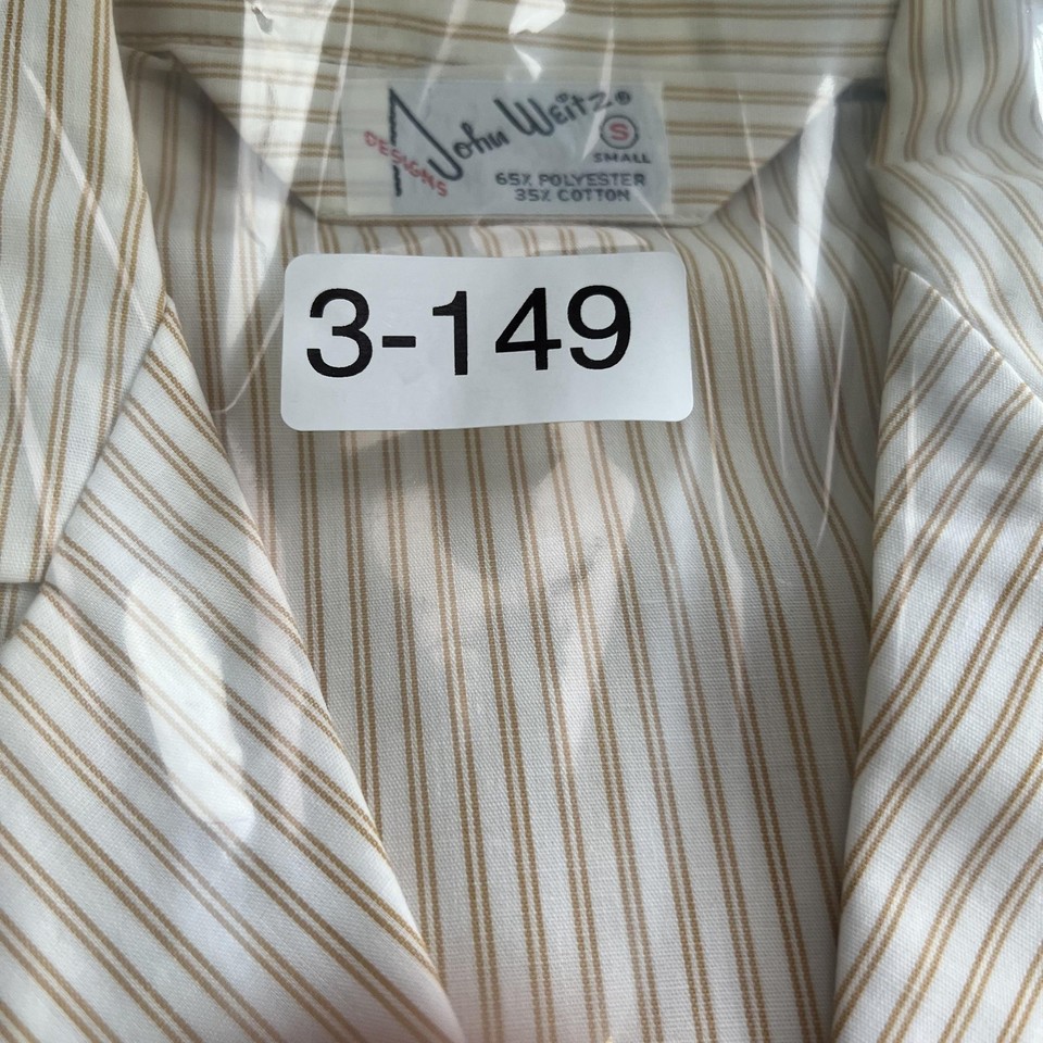 Vintage John Weitz Pajama Top Mens Small White Stripe Long Sleeve ...