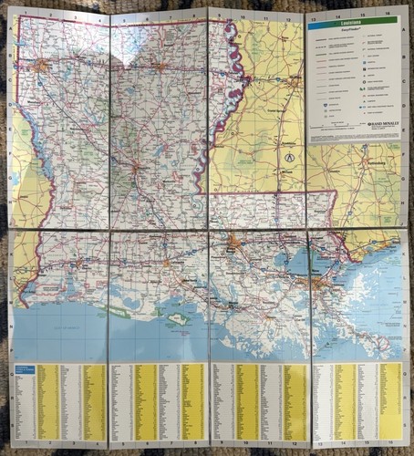 LOUISIANA State Easy Finder Road Map Write On Wipe Off By Rand McNally ...