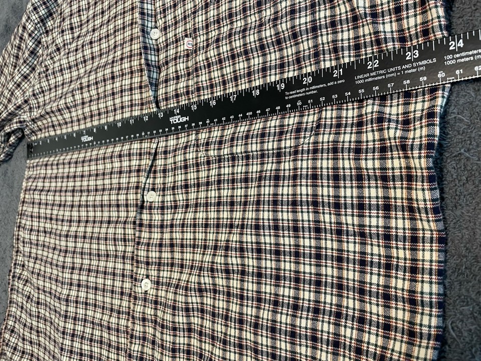 Robert Stock Shirt Mens Large Long Sleeved Button Down Plaid Button | eBay
