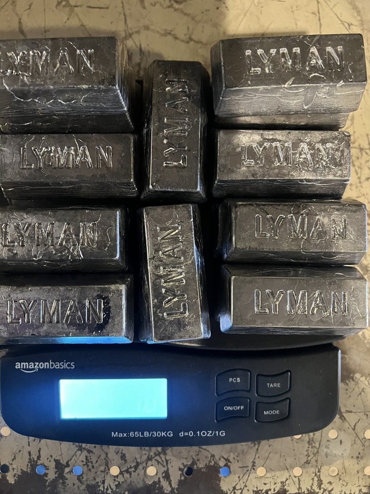 22+ Lbs Lyman Lead Ingots Sinker Weights Ball Reloading Scrap Mold ...