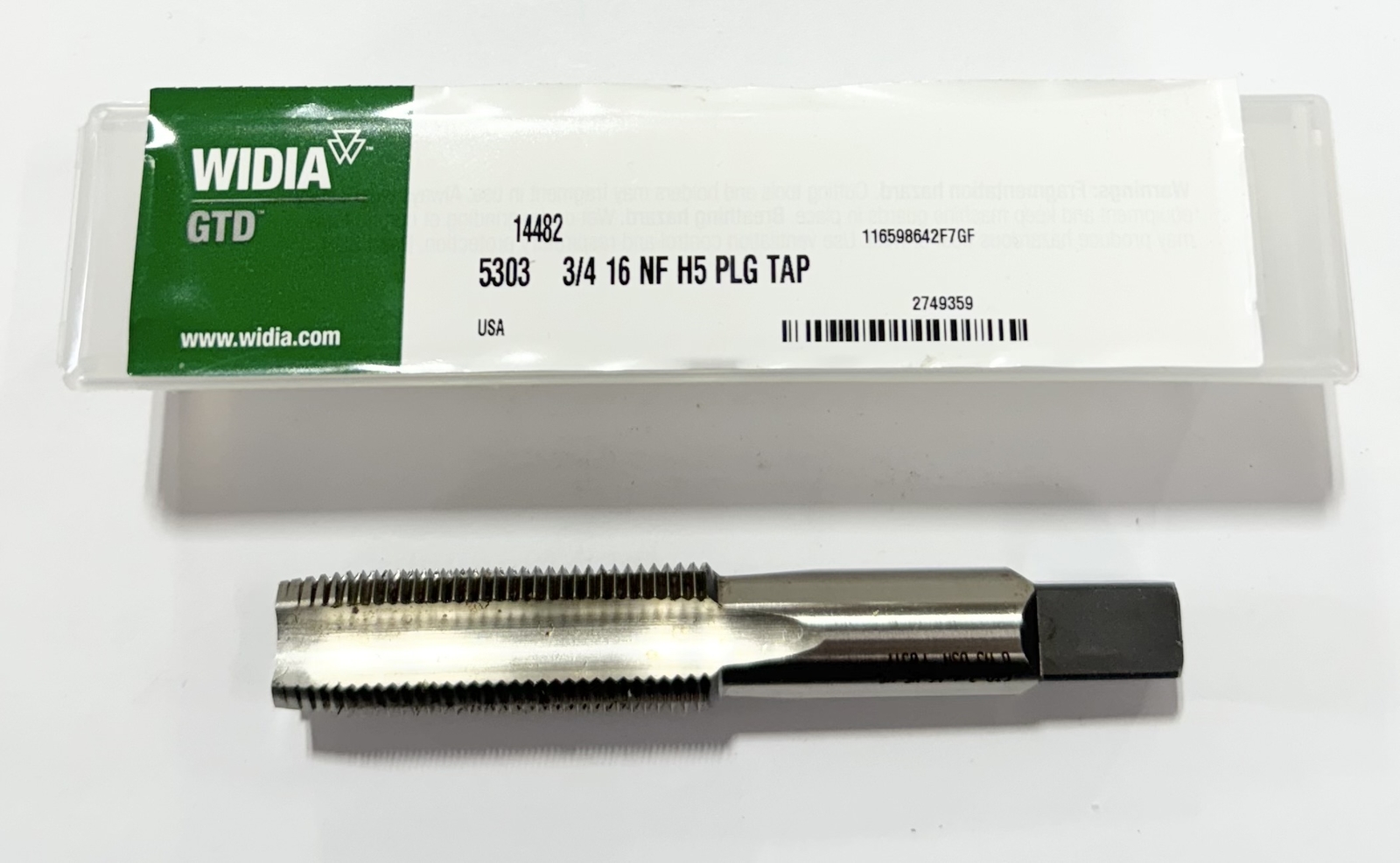 WIDIA 3/4"-16NF HSS Hand Tap 4 Flute H5 Plug Tap USA Made | eBay