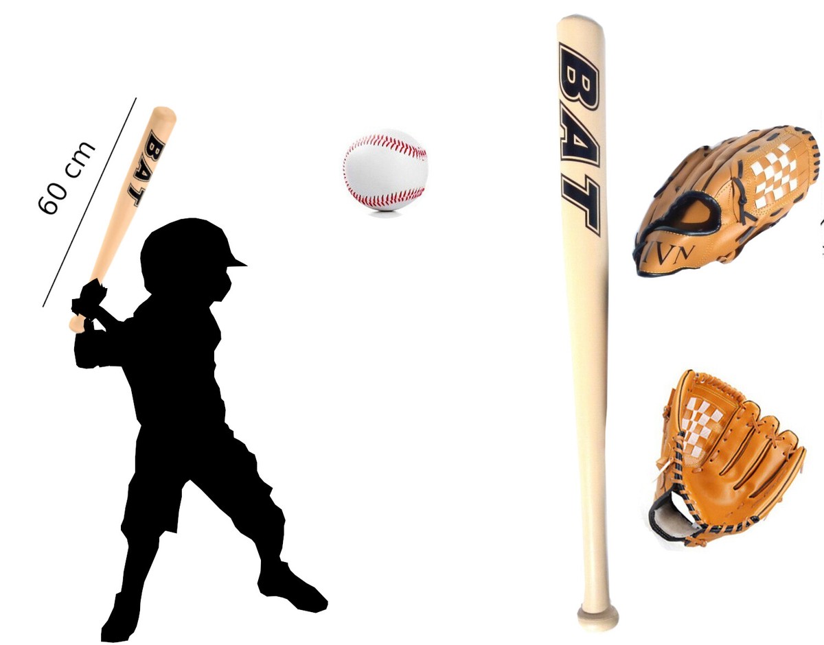 Mazza Da Baseball E Palla In Legno