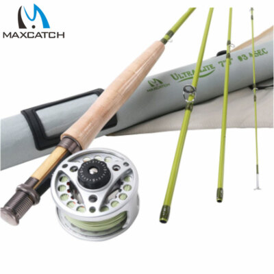 Maxcatch 1/2/3WT Fly Rod Combo Medium-Fast Fly Fishing Rod & Fly Reel ...