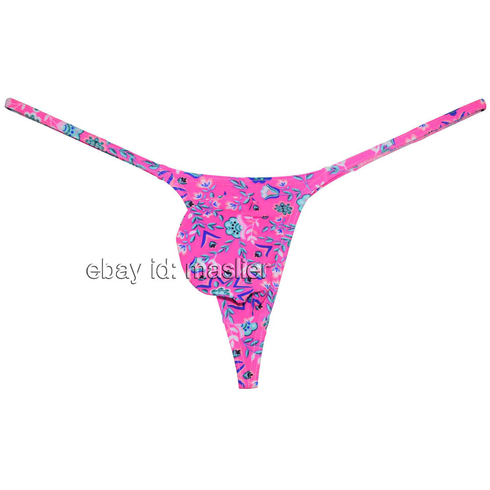 5/Lot Men Slim Cut Thong Micro Bikini Underwear String Pouch Cheeky T ...
