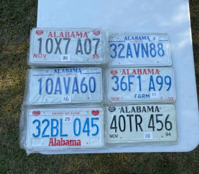 Bulk Lot of 100 Alabama License Plates Collect or Craft Blue & Black ...