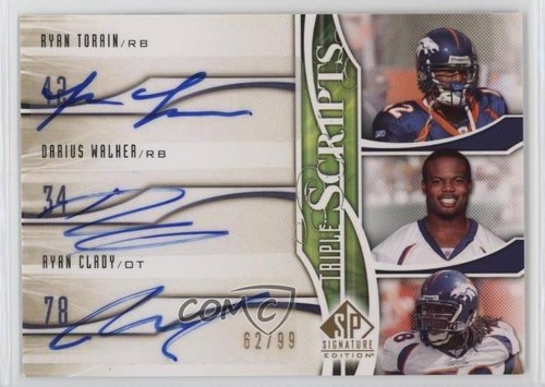 2009 SP Signature Edition - Triple Scripts #TR-WTC Ryan Torain, Darius ...