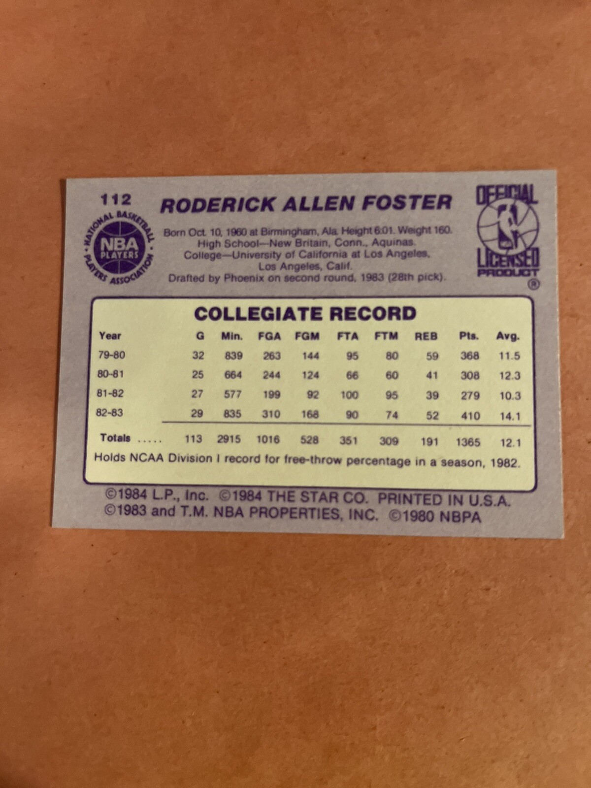1983-84 Star - #112 Rod Foster (RC) for sale online | eBay