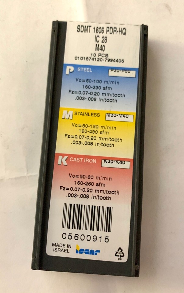 ISCAR Carbide Inserts - SDMT 1606 PDR-HQ IC28 - Qty. 10 - NEW | eBay